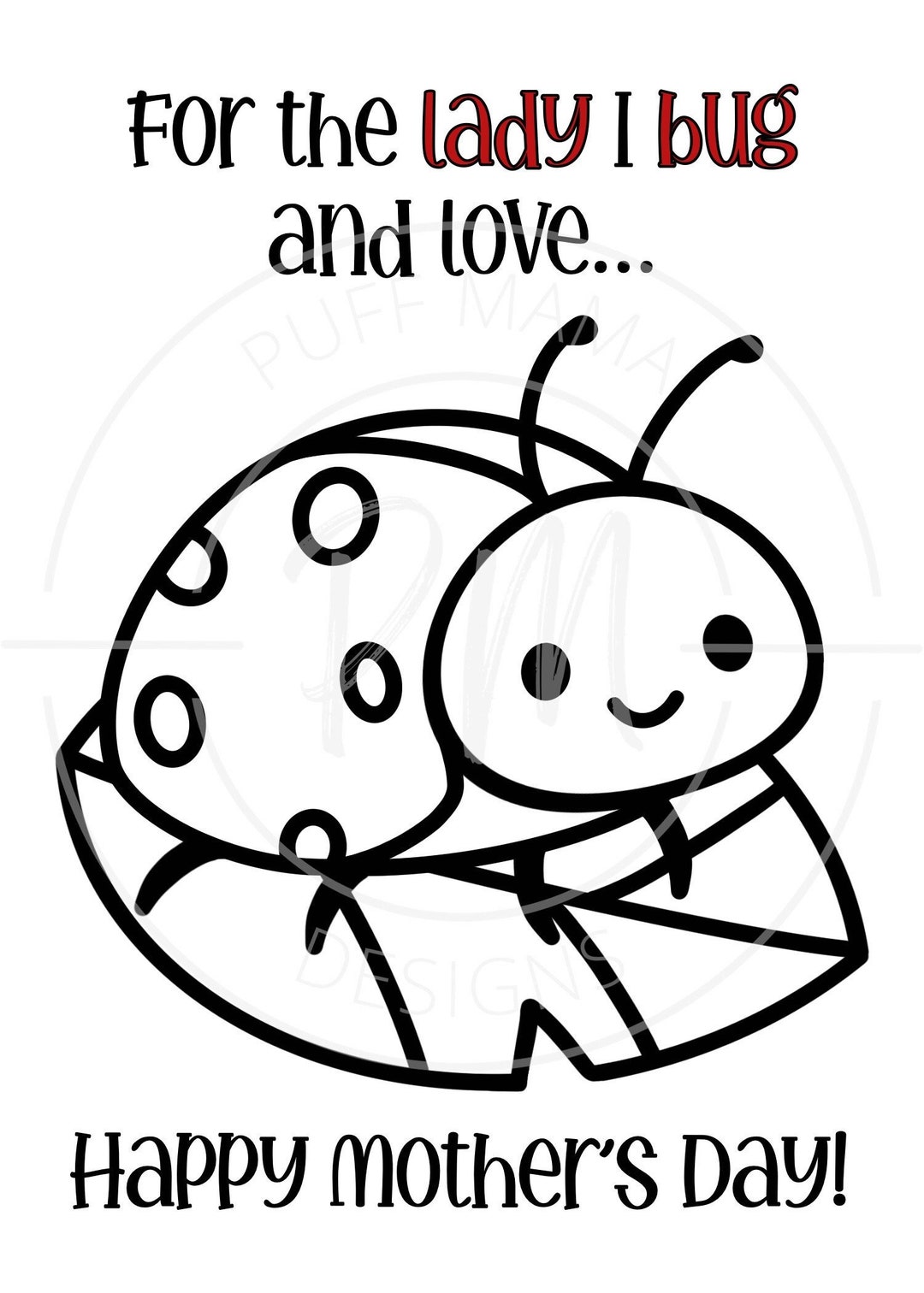 Ladybug Mother’s Day Coloring Page - Etsy