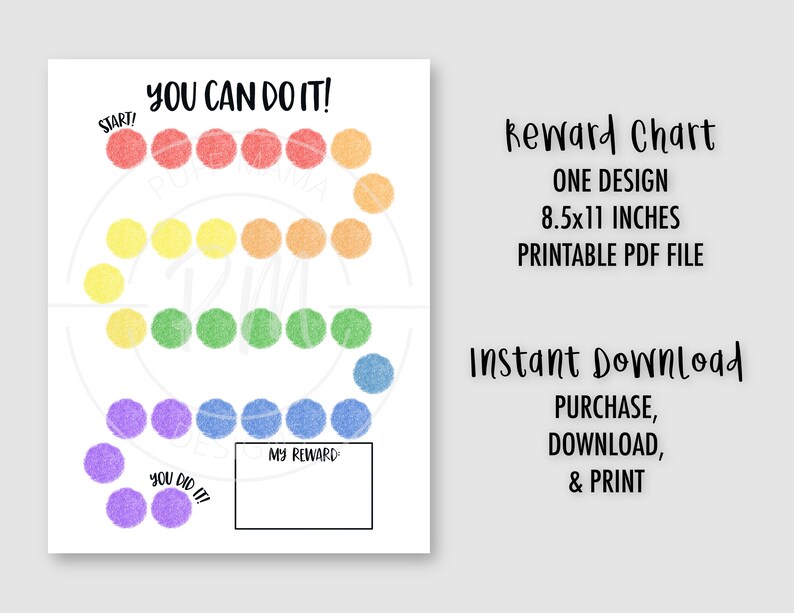 Rainbow Reward Chart 1 - Etsy