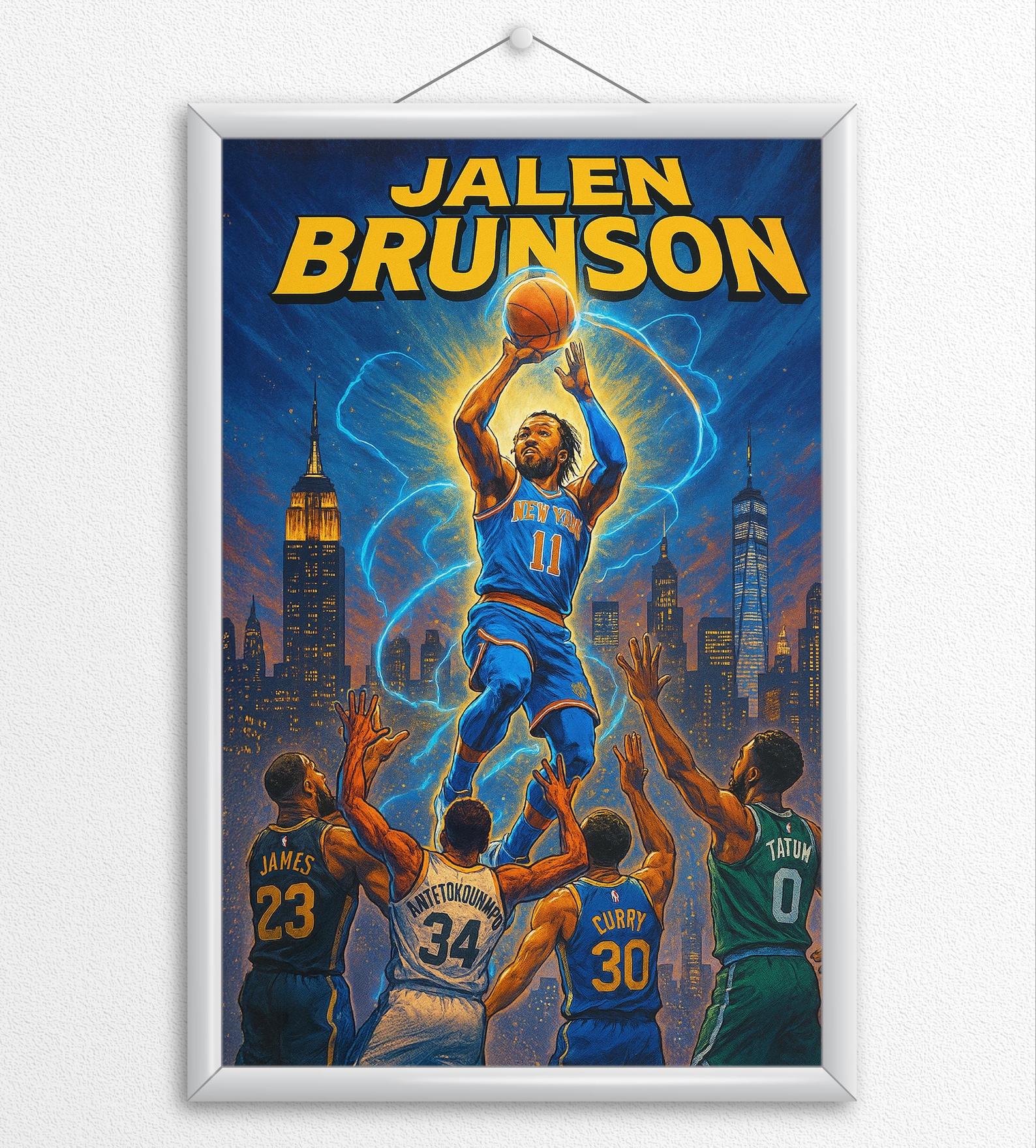 Jalen Brunson Knicks Poster: NYC Superhero Comic Art (digital Download ...