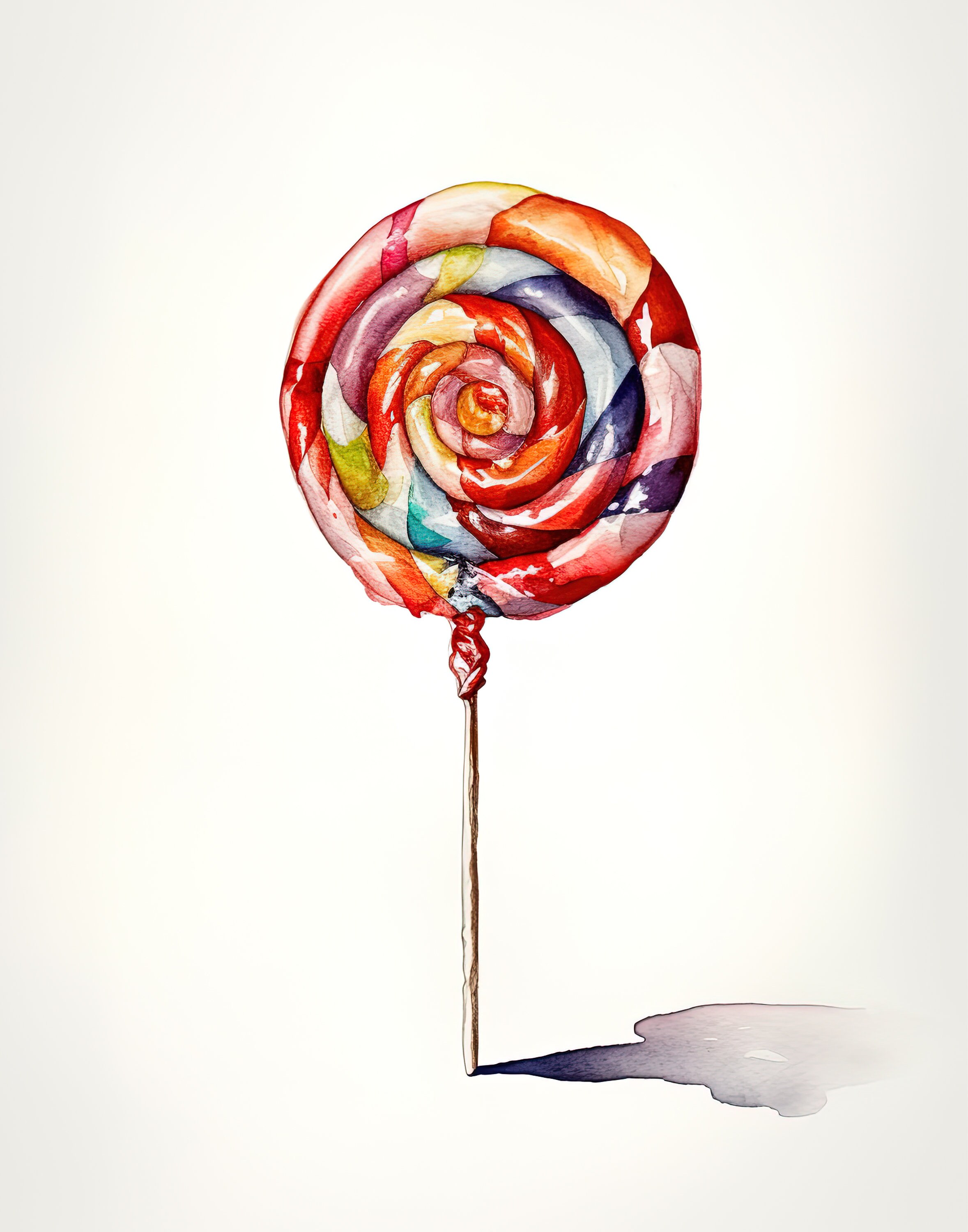 Watercolor Lollipop Painting - Digital Download - Etsy