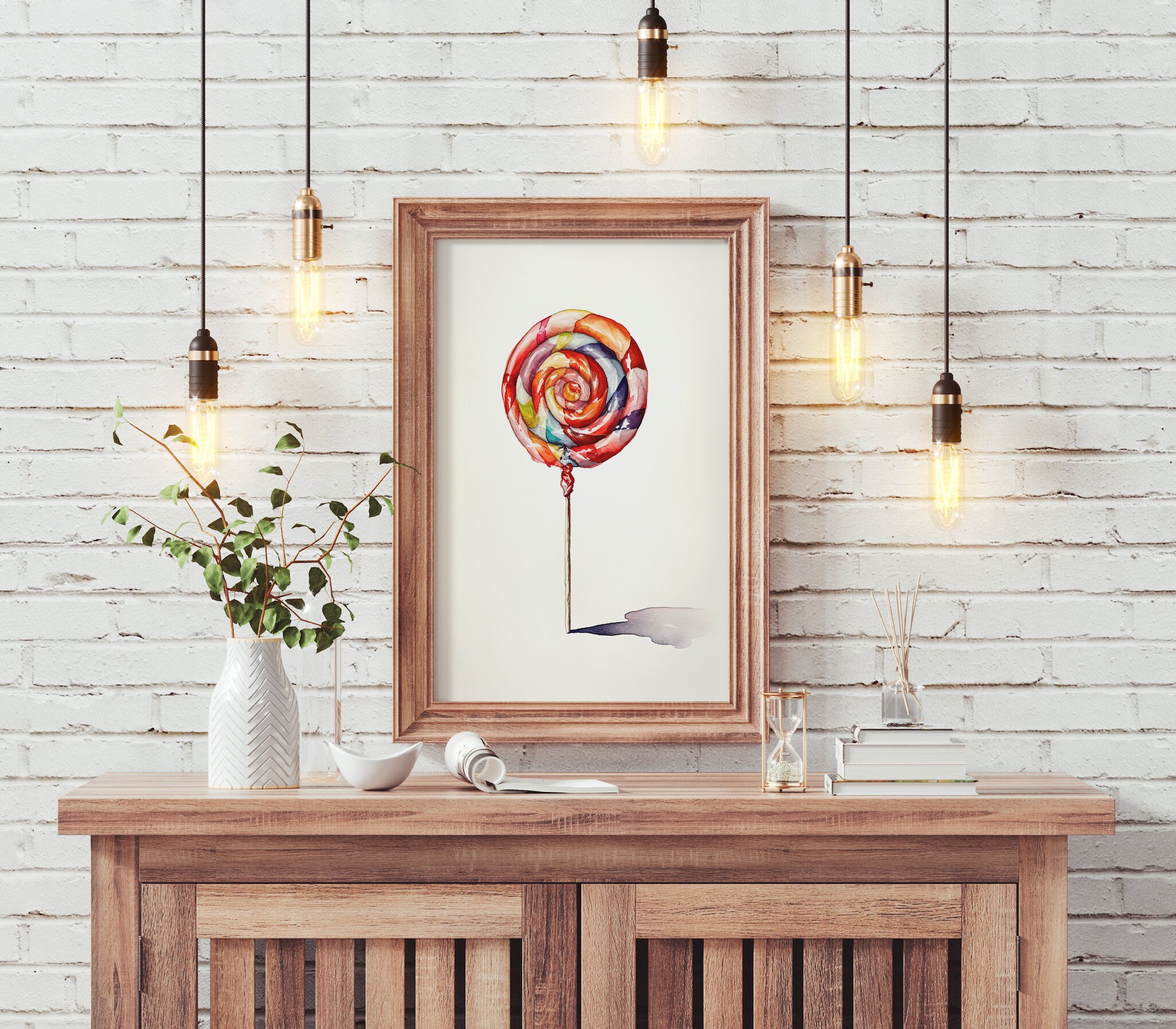 Watercolor Lollipop Painting - Digital Download - Etsy