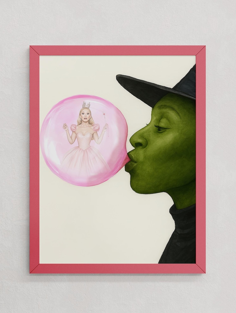 Wicked Art Print: Glinda in a Bubble, Elphaba Watercolor (digital ...