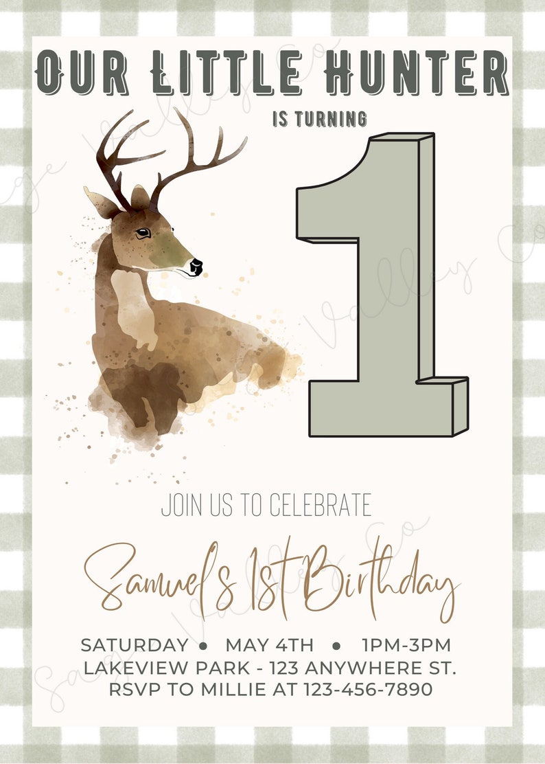 Little Hunter Birthday Invitation - Etsy