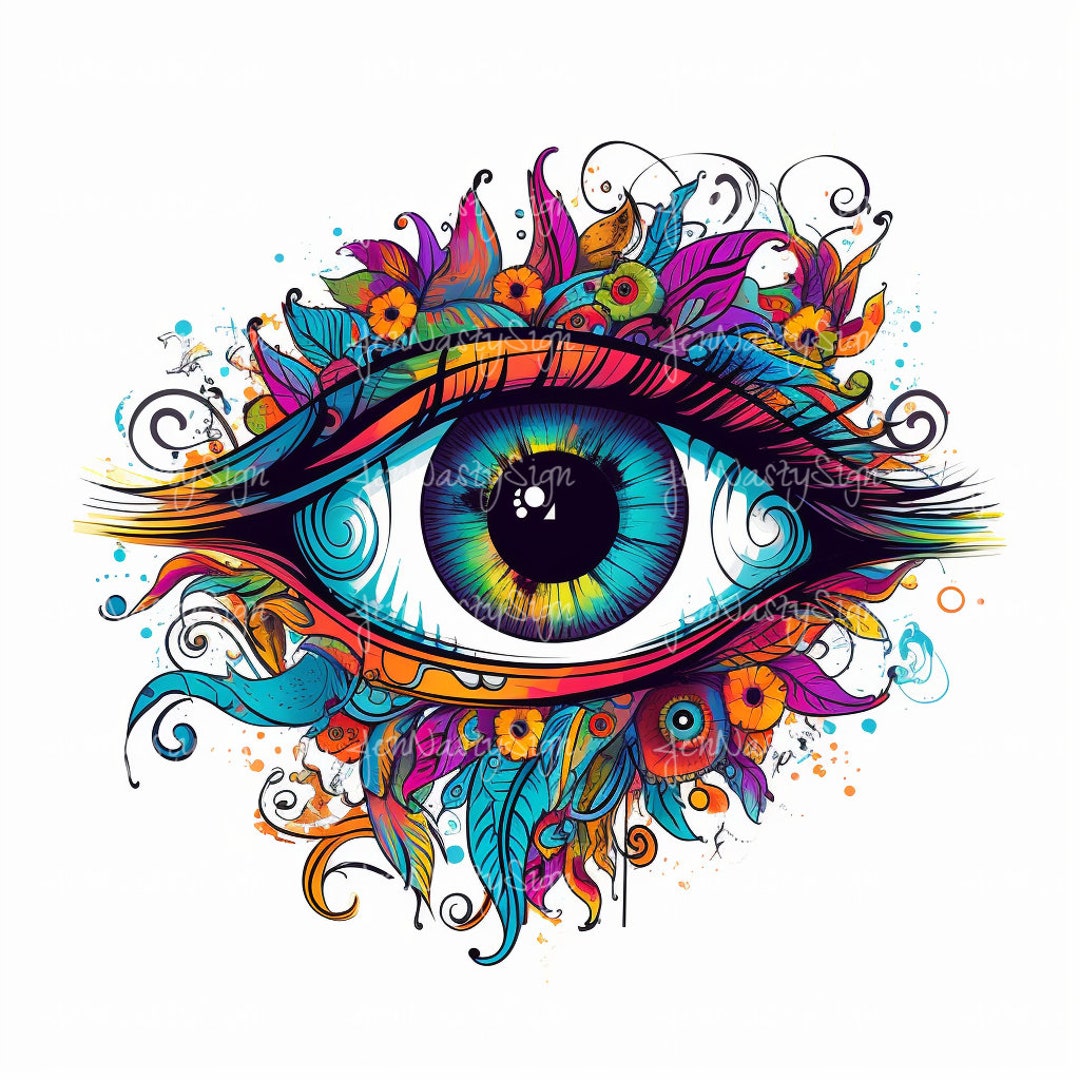 Colorful Eye PNG Colorful Eye Sublimation for Shirts Art Mugs Tumbler ...