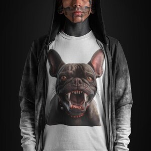 Angry French Bulldog PNG Hand Drawn Dog Breed PNG Frenchie Portrait PNG ...