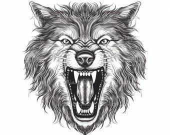 Colorful Wolf PNG Wolf Portrait PNG Hand Drawn Wolf PNG Digital ...