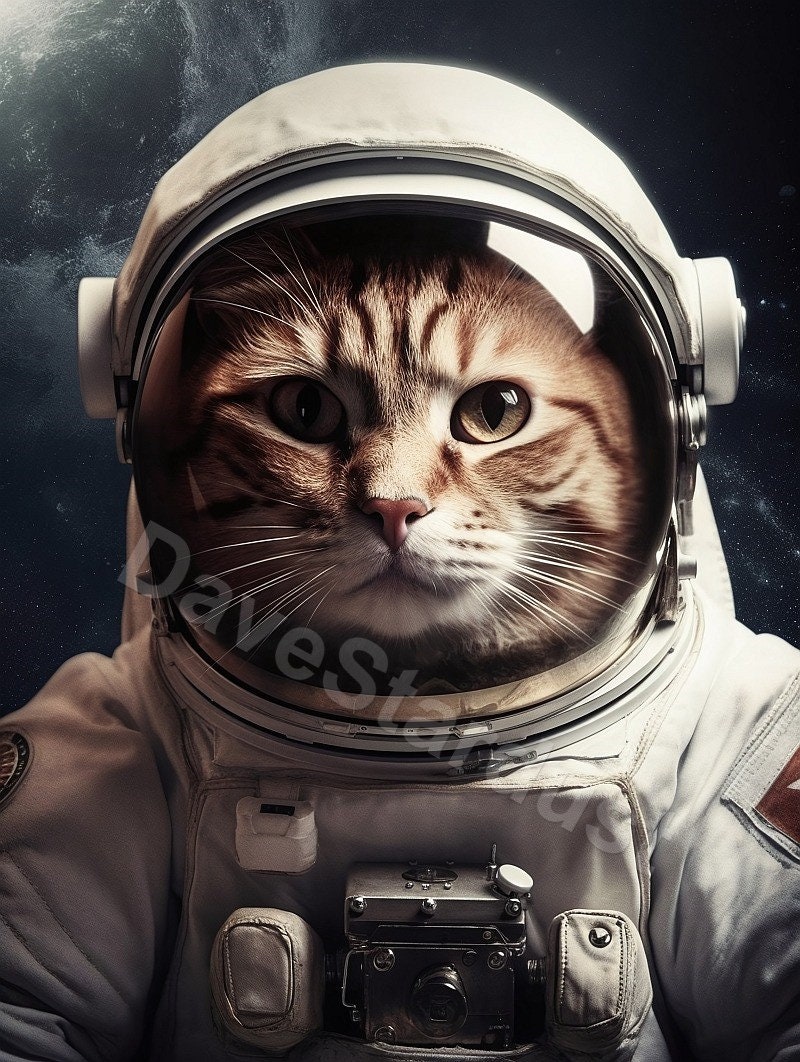 Original Astro Kitty Animals in Space - Etsy
