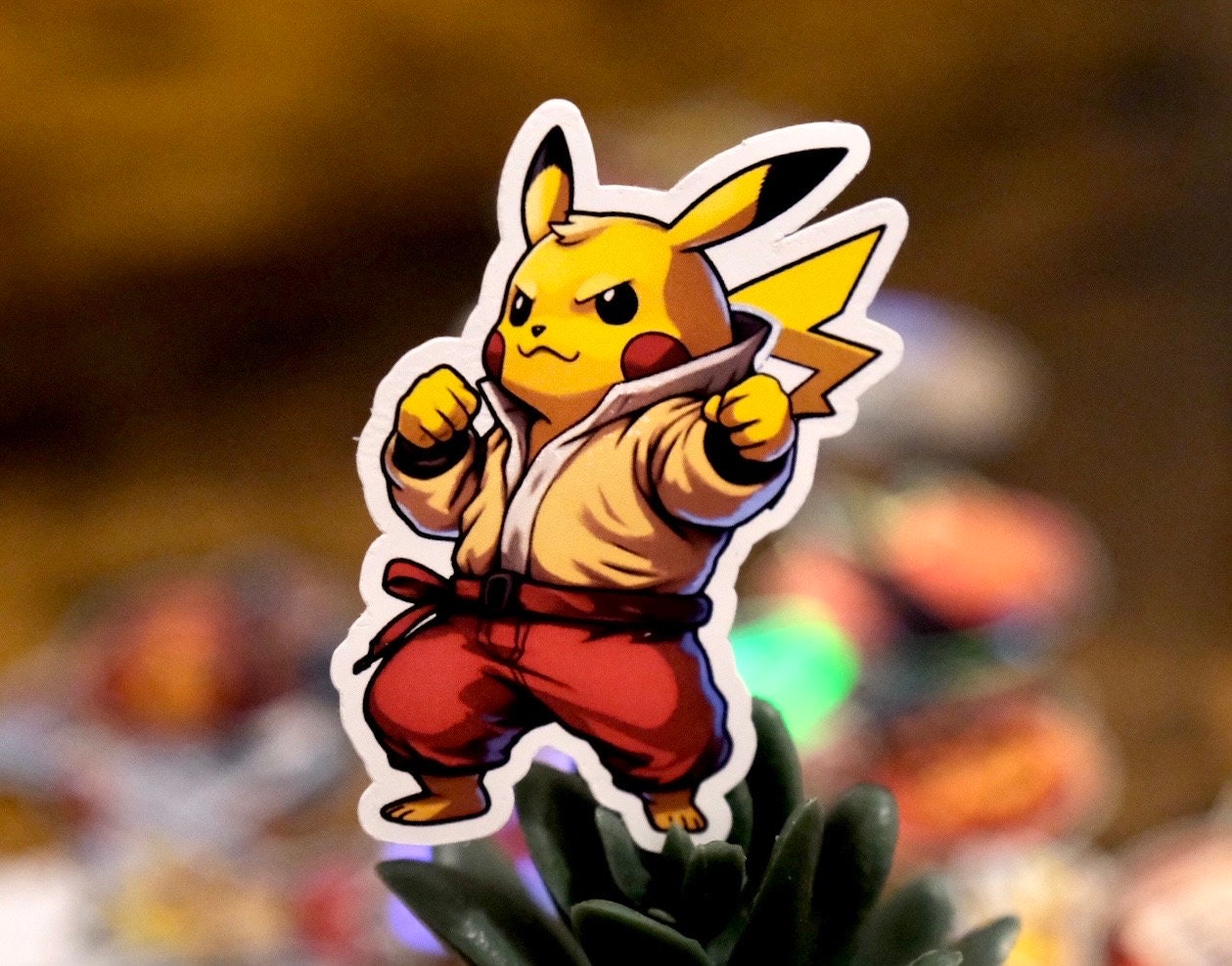 Karate Pikachu Sticker Pikachu for Fan Kids Gift Laptop and - Etsy