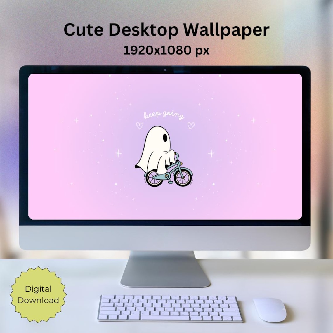 Cute Ghost Motivational Computer Background Halloween Fall Desktop ...