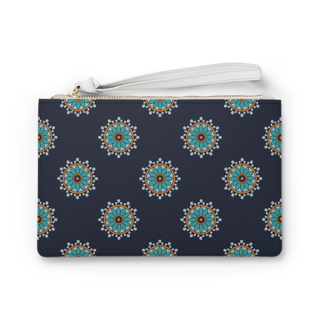 Clutch Purse Bag Black Medallion Design - Etsy
