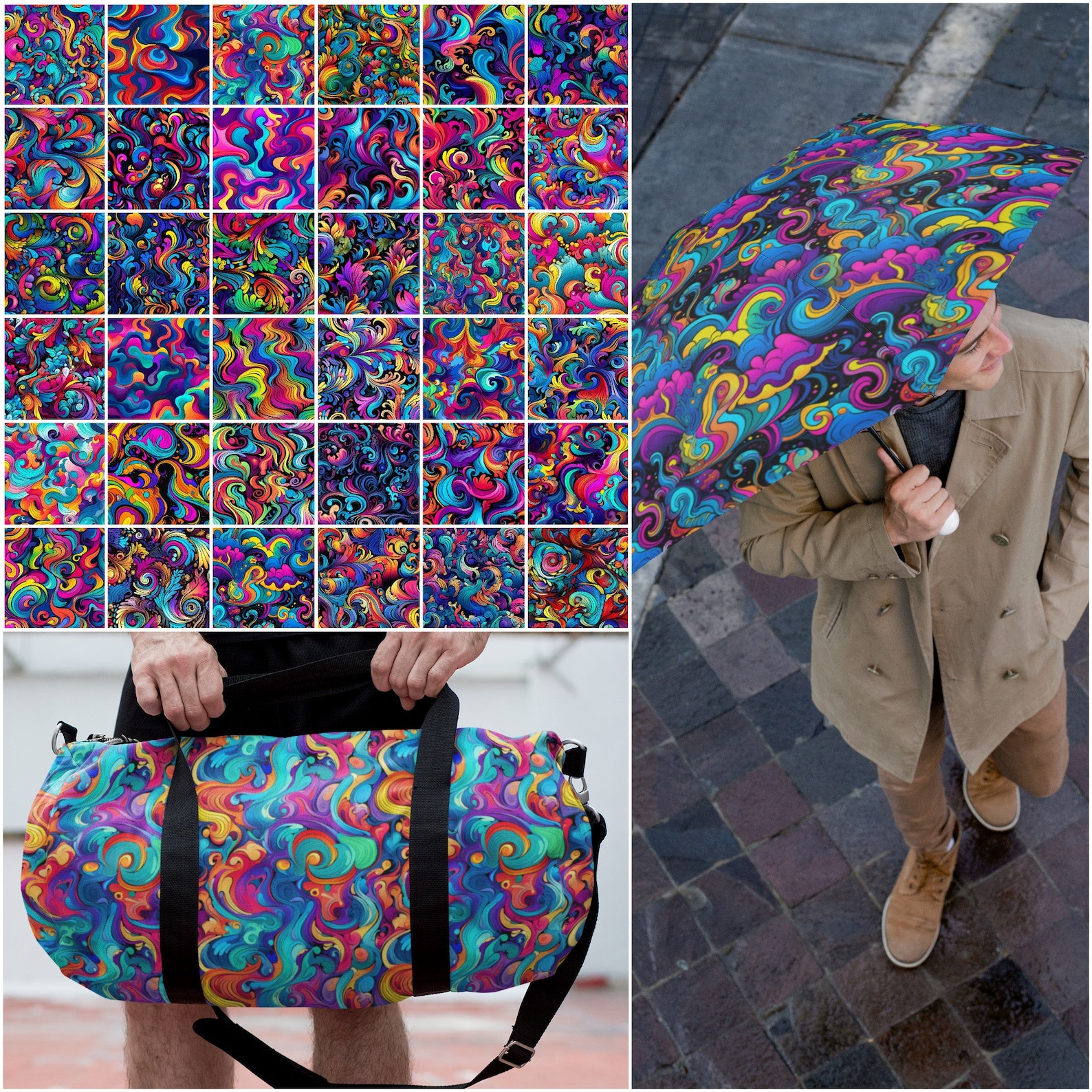 40 Psychedelic Patterns Trippy Seamless Pattern Rainbow Repeatable ...