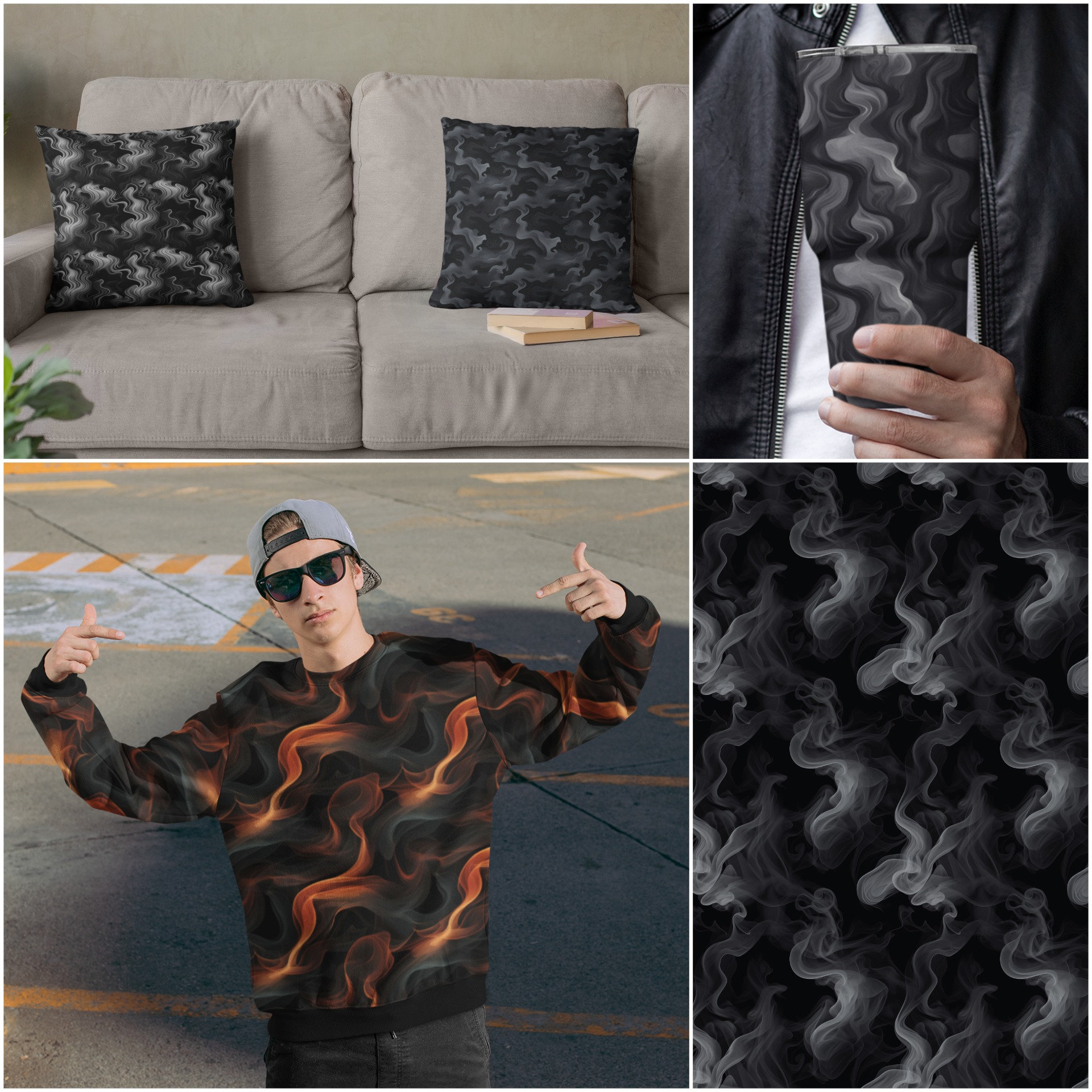 15 Smoke Patterns Smokey Seamless Patterns Fire Repeatable Pattern ...