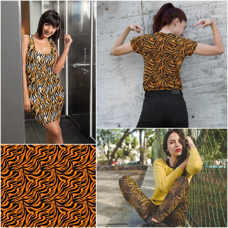 16 Tiger Stripe Patterns Animal Seamless Patterns Nature Repeatable Tiger Pattern Endless ...