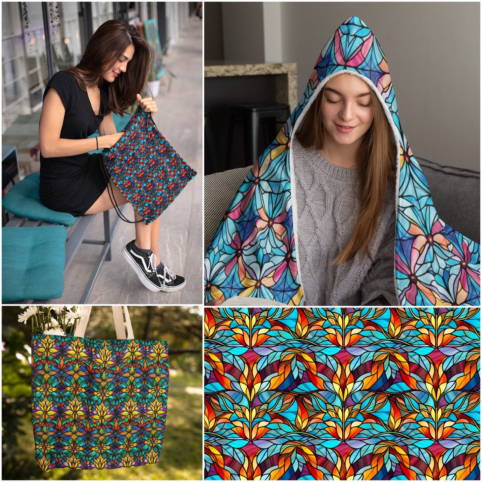 12 Stained Glass Church Patterns Seamless Stained Glass Patterns ...