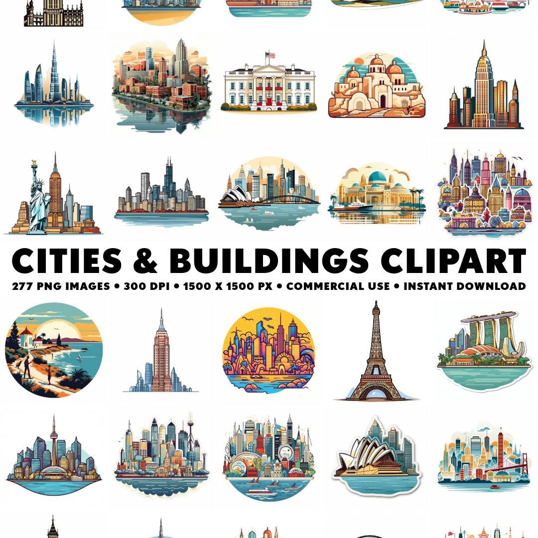 277 City & Building Clipart Images Skycraper PNG Building Sticker ...