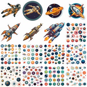 180 Space Clipart Images Rocket PNG Sticker Astronaut Design Space ...