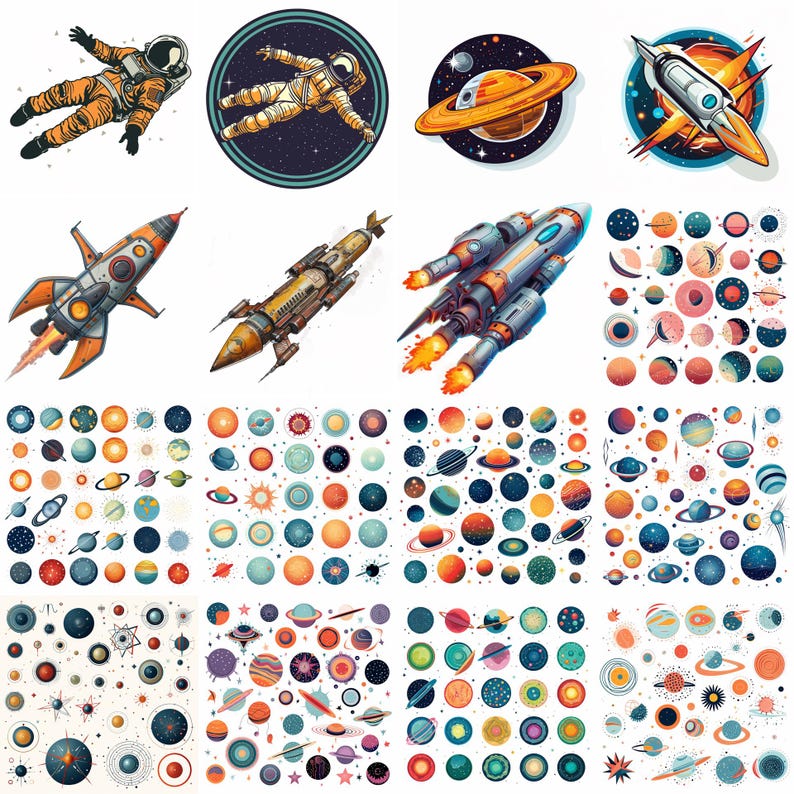 180 Space Clipart Images Rocket PNG Sticker Astronaut Design Space ...