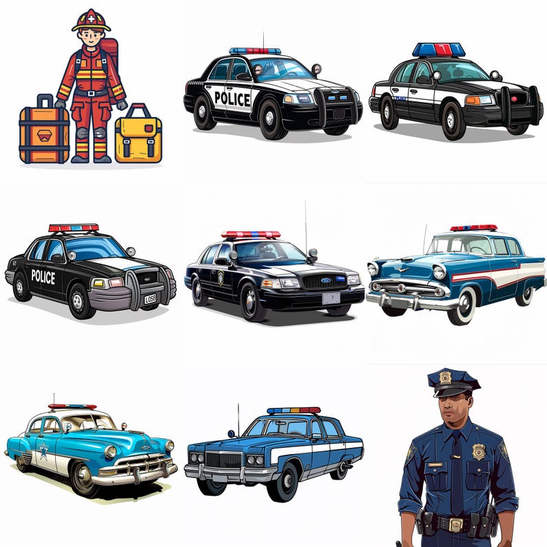 110 First Responder Clipart Images Police PNG Sticker Firefighter ...