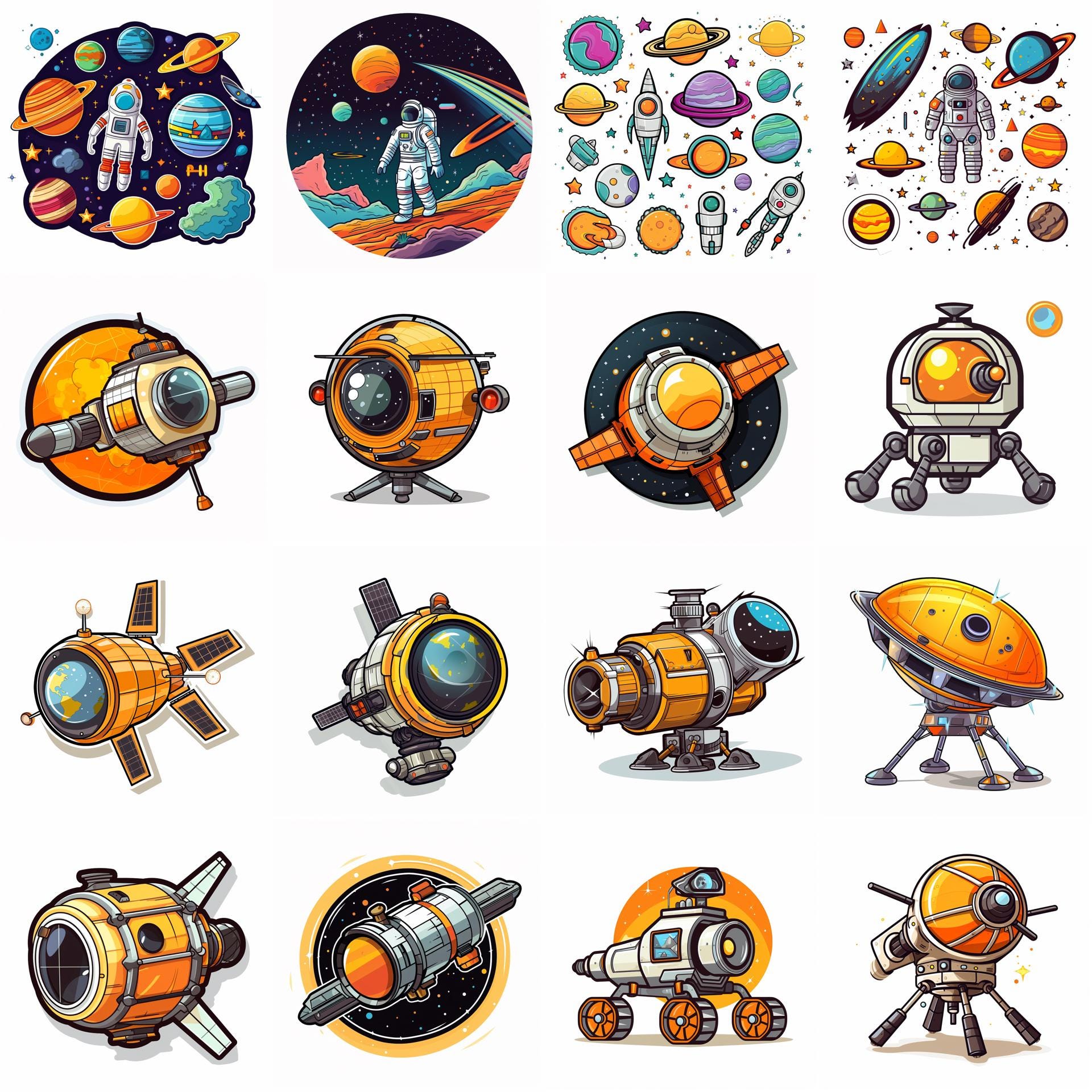180 Space Clipart Images Rocket PNG Sticker Astronaut Design Space ...