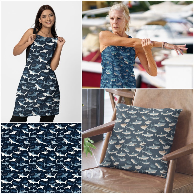 18 Shark Patterns Great White Seamless Patterns Sharks Repeatable ...