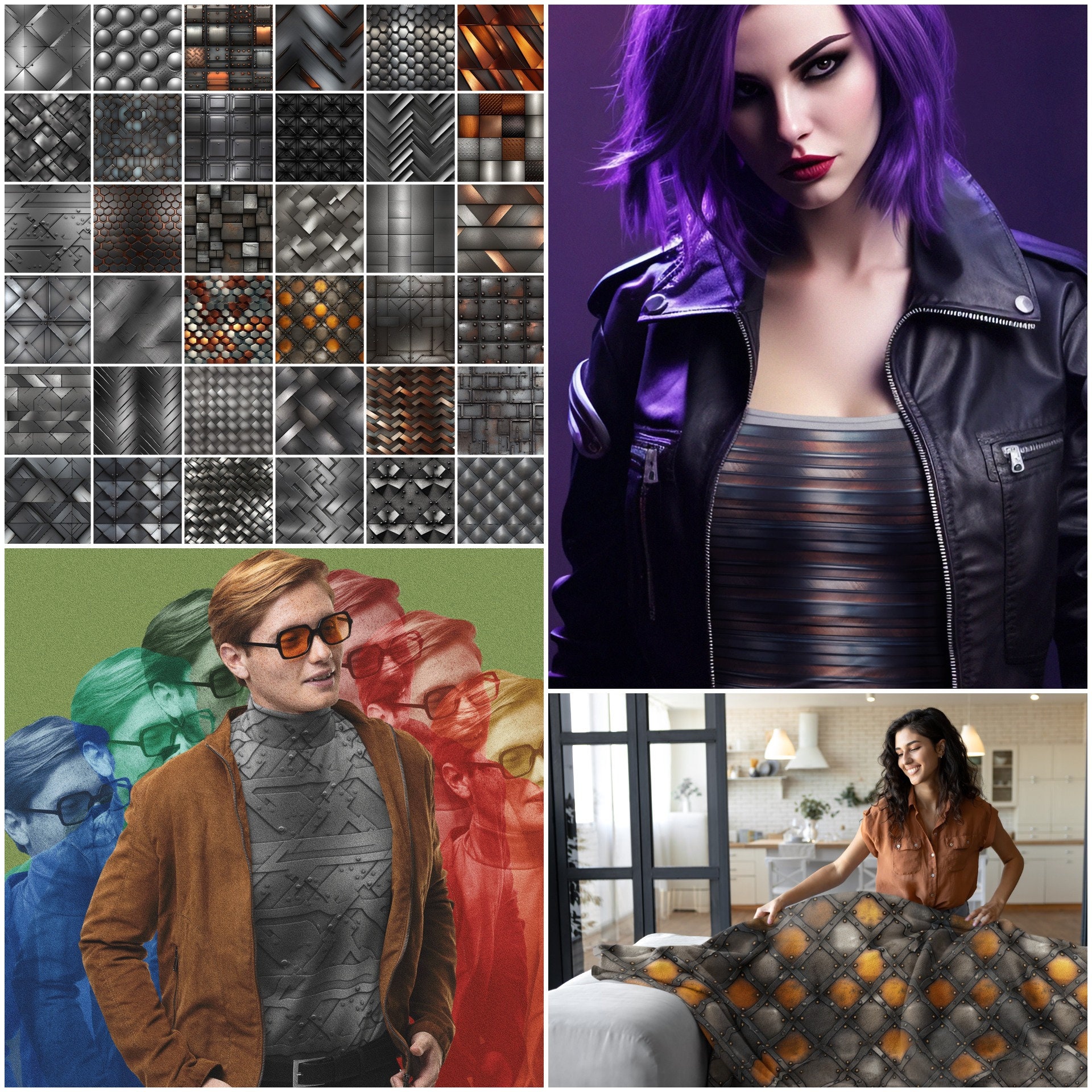 40 Metal Patterns Seamless Metal Patterns Repeatable Chrome Pattern ...