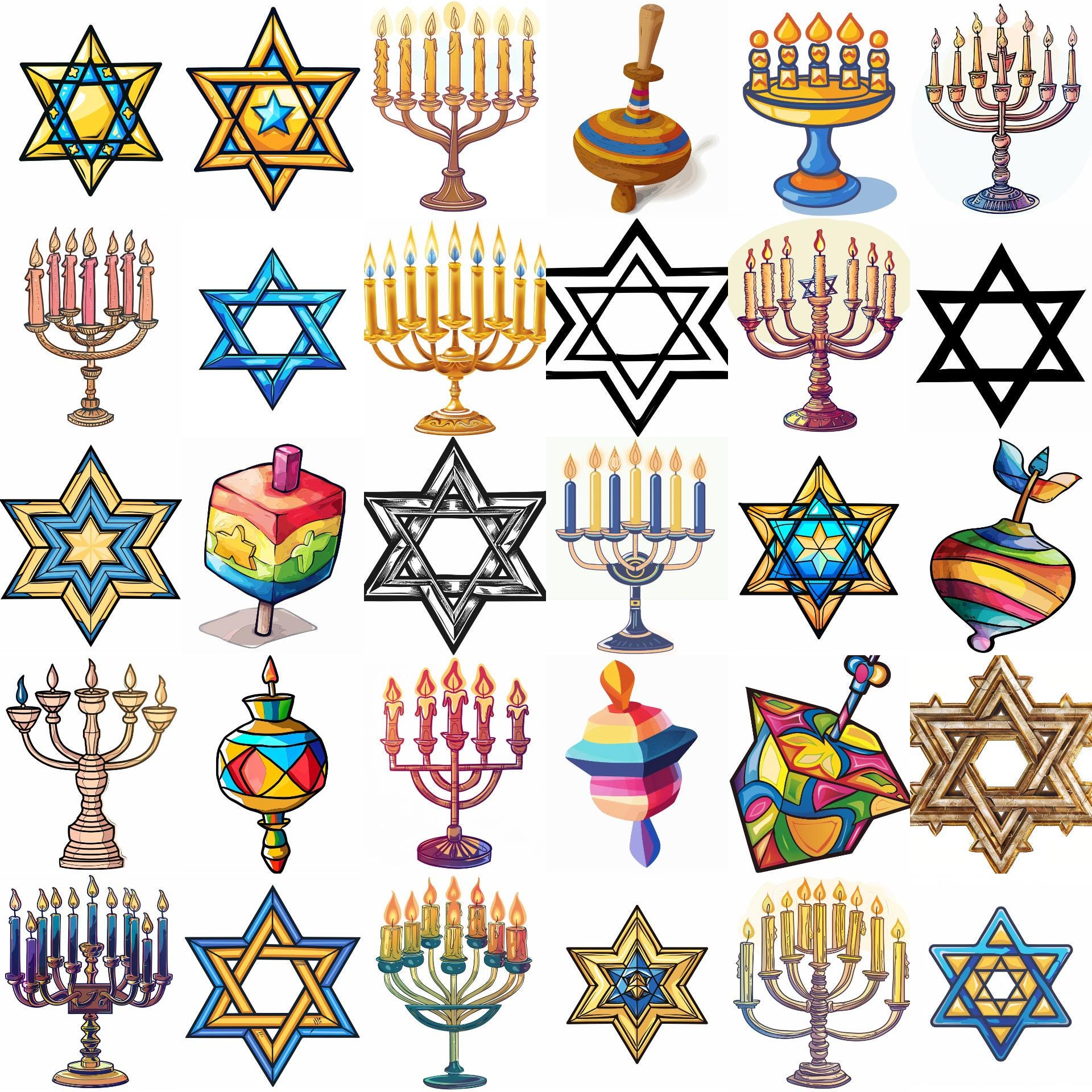 32 Hanukkah Clipart Images Hanukkah PNG Sticker Manora Design White ...