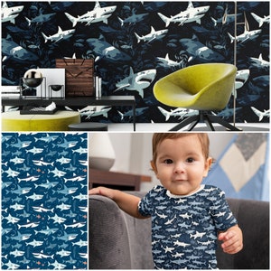 18 Shark Patterns Great White Seamless Patterns Sharks Repeatable ...