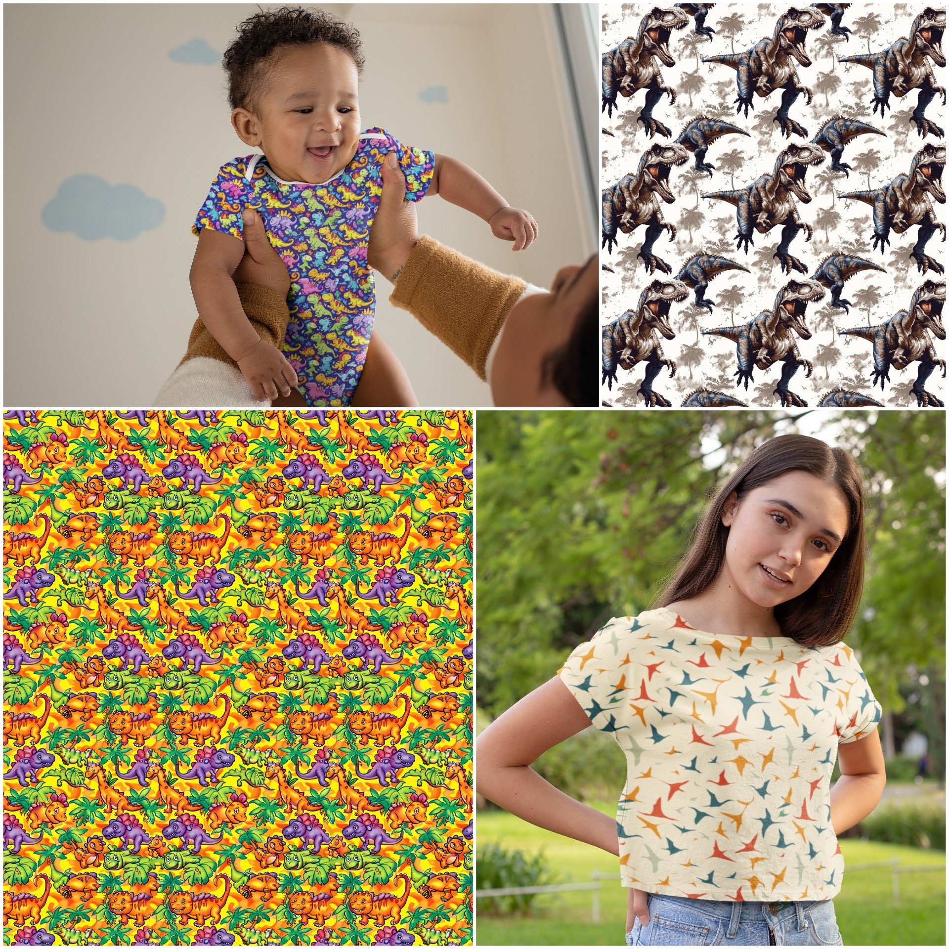 70 Dinosaur Patterns Seamless Dino Patterns T-rex Repeatable Dinosaur ...