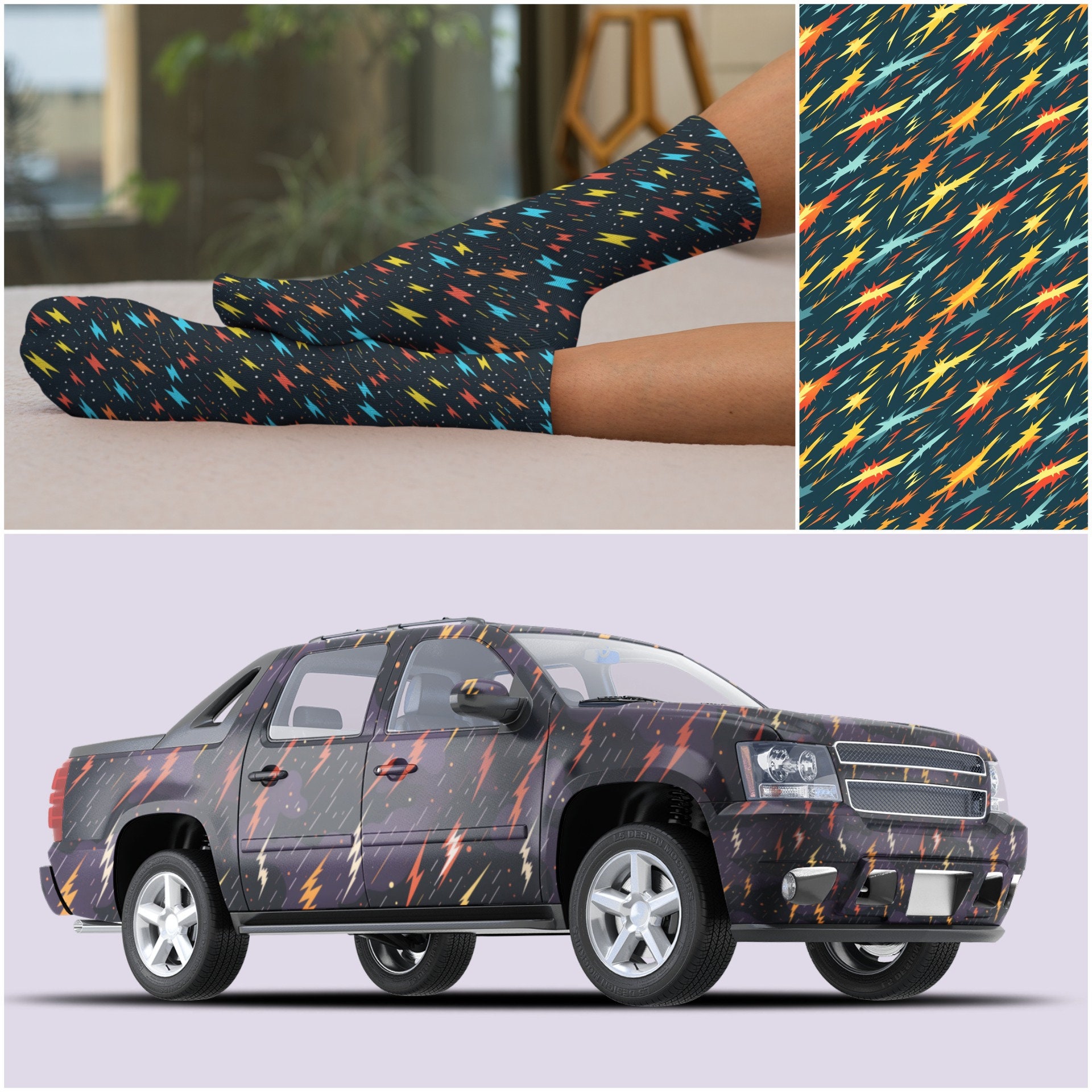 16 Lightning Patterns Bolt Seamless Patterns Thunder Repeatable Pattern ...