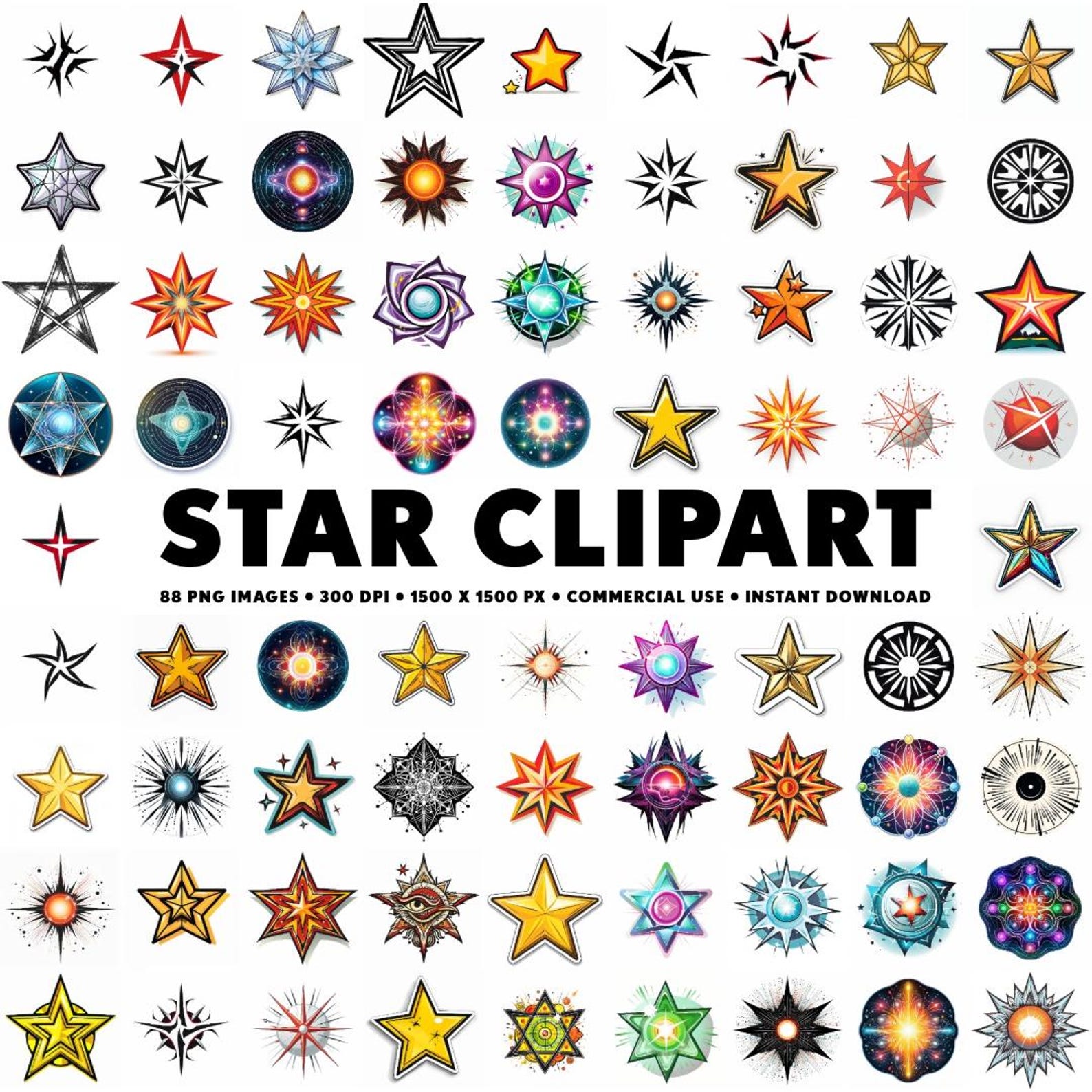 88 Star Clipart Images Star PNG Sticker Star Design Space Illustration ...