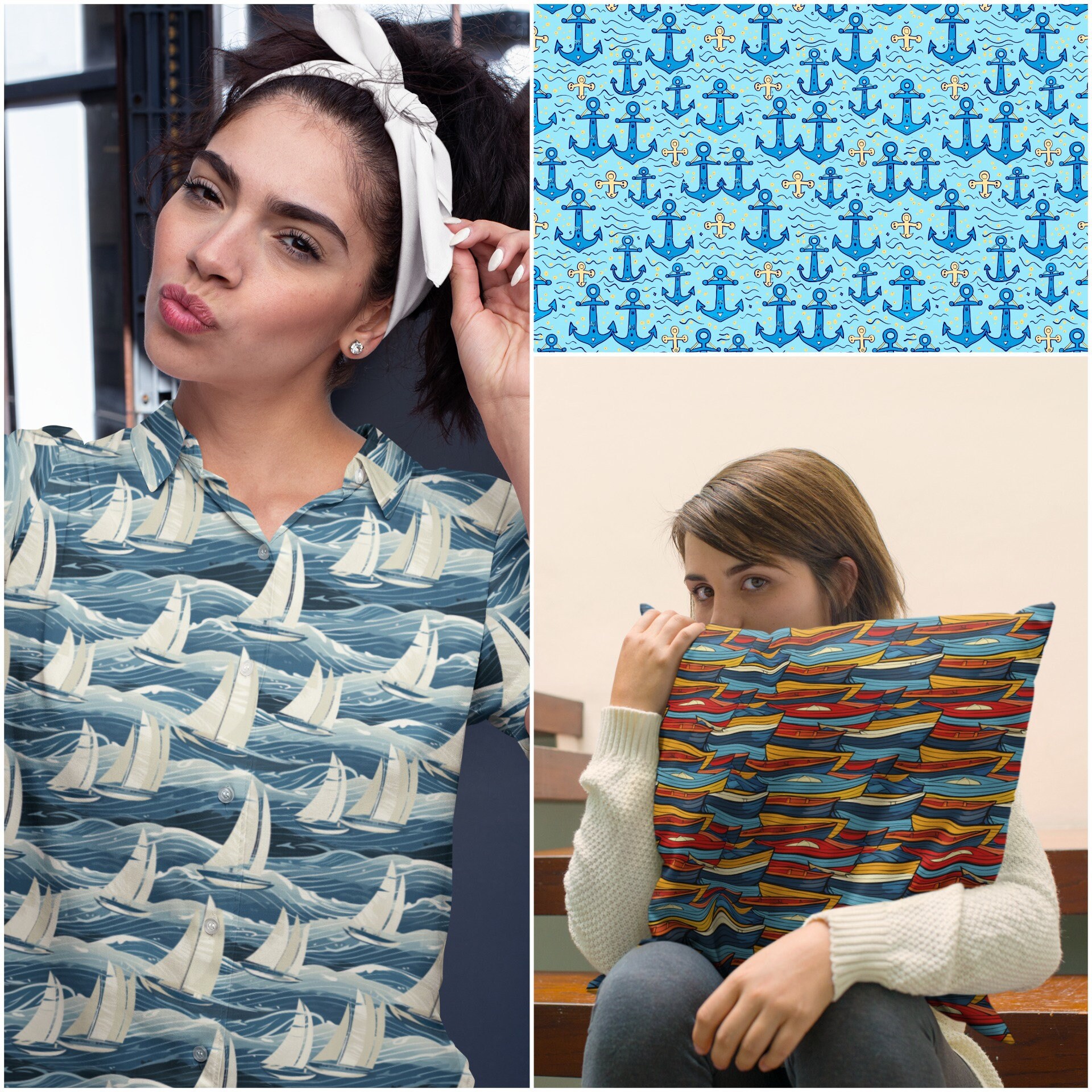 35 Boat Patterns Seamless Sailboat Patterns Repeatable Water Pattern ...