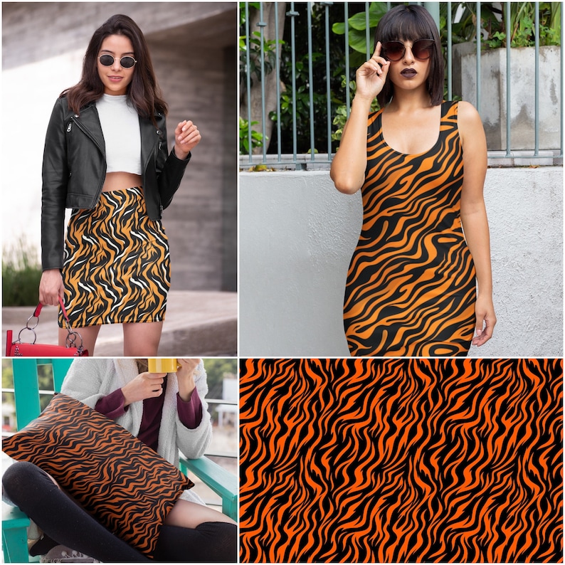 16 Tiger Stripe Patterns Animal Seamless Patterns Nature Repeatable ...