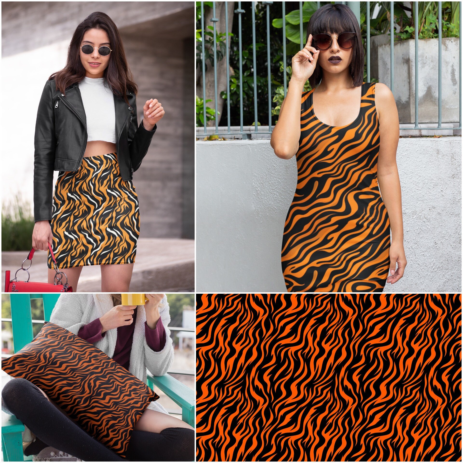 16 Tiger Stripe Patterns Animal Seamless Patterns Nature Repeatable ...