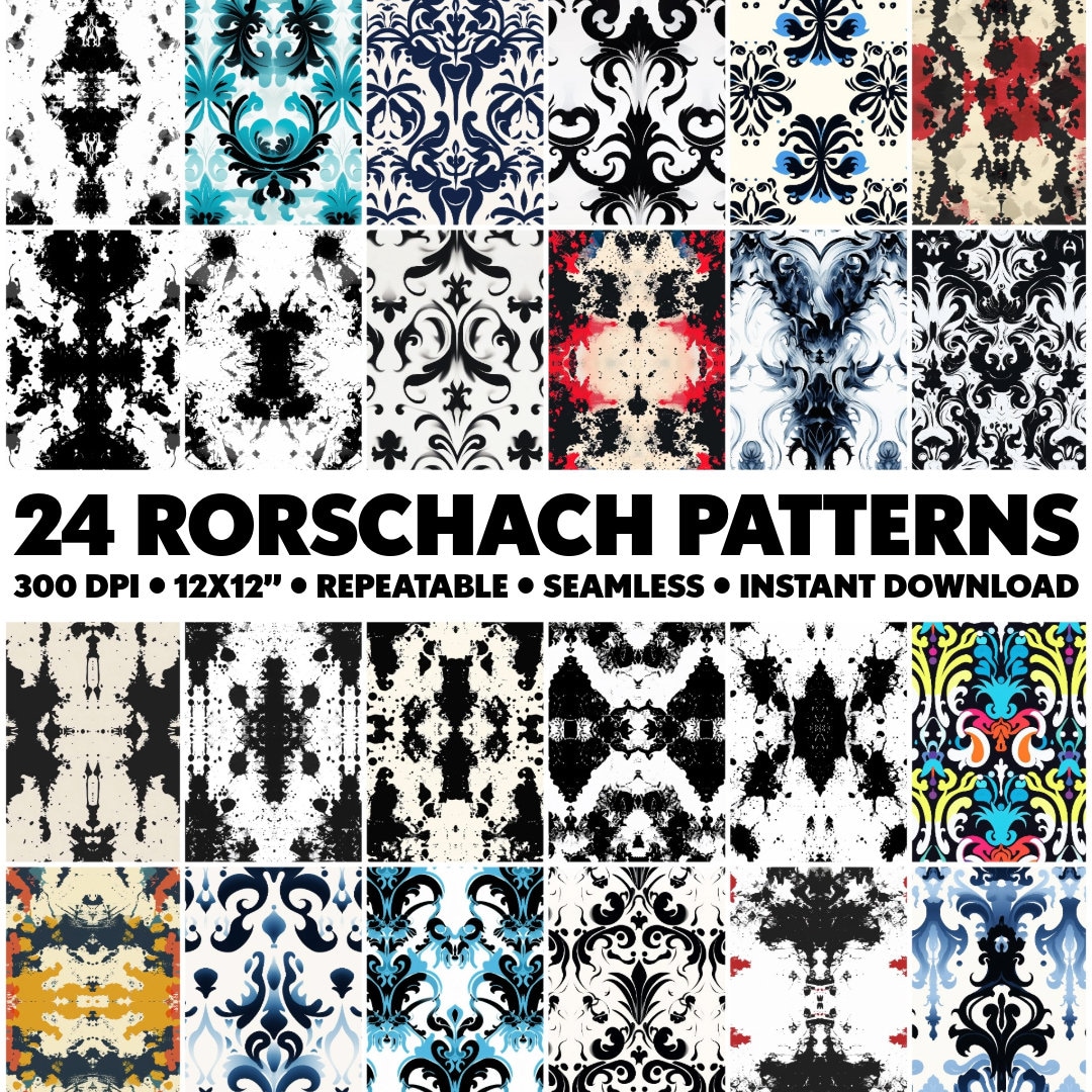 24 Rorschach Patterns Seamless Rorschach Patterns Abstract Repeatable Psychology Pattern Endless ...