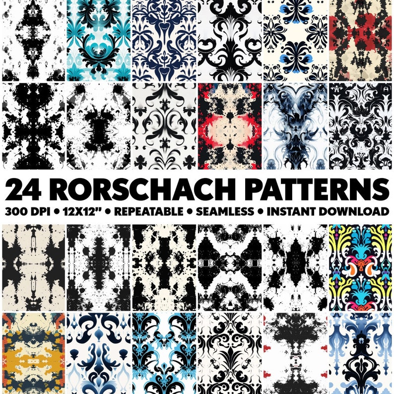 24 Rorschach Patterns Seamless Rorschach Patterns Abstract Repeatable ...
