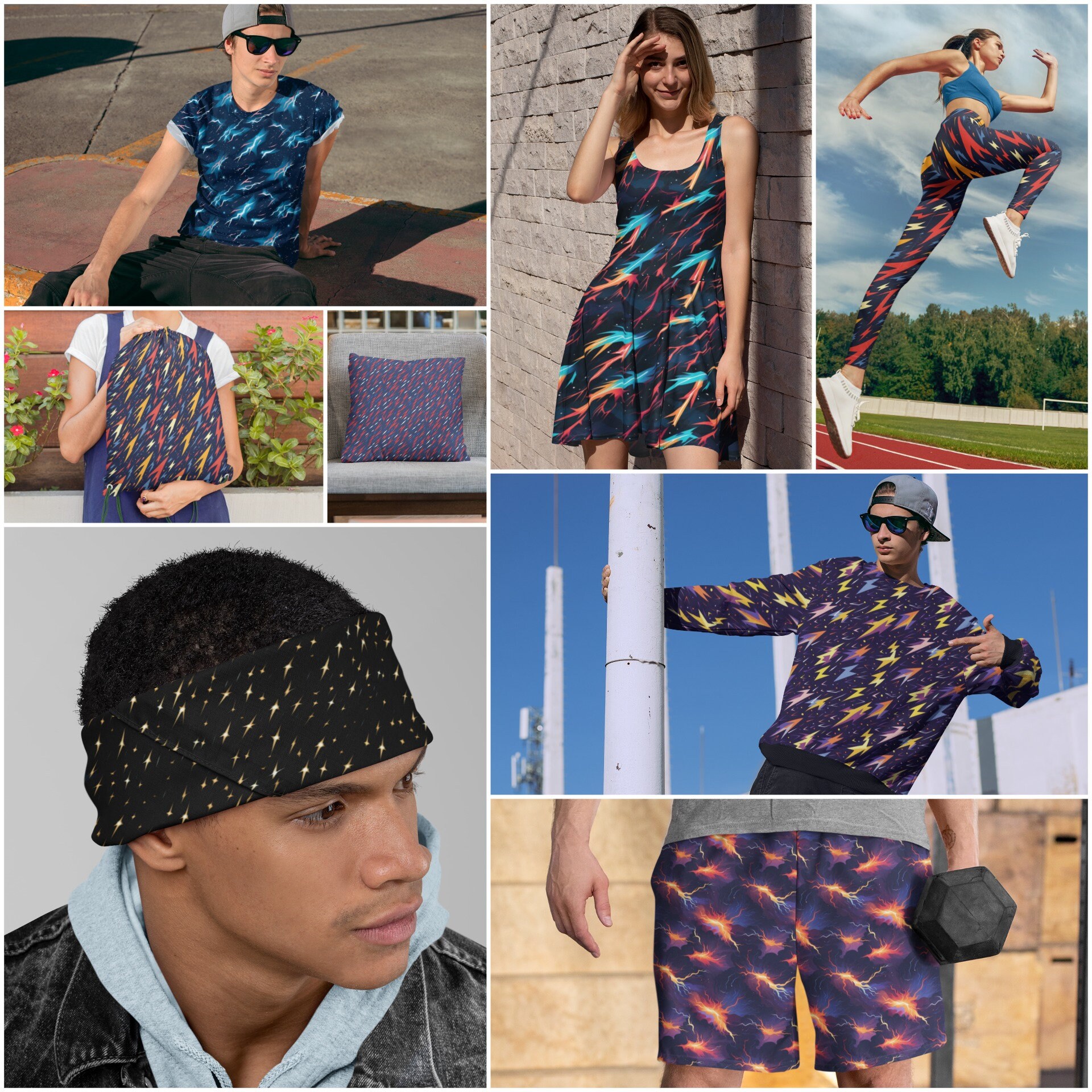 16 Lightning Patterns Bolt Seamless Patterns Thunder Repeatable Pattern ...