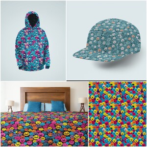 27 Face Patterns Seamless Emoji Patterns Repeatable Smiley Pattern ...