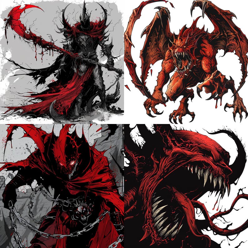 60 Hellspawn Clipart Images Demon PNG Sticker Demonic Design Spawn ...