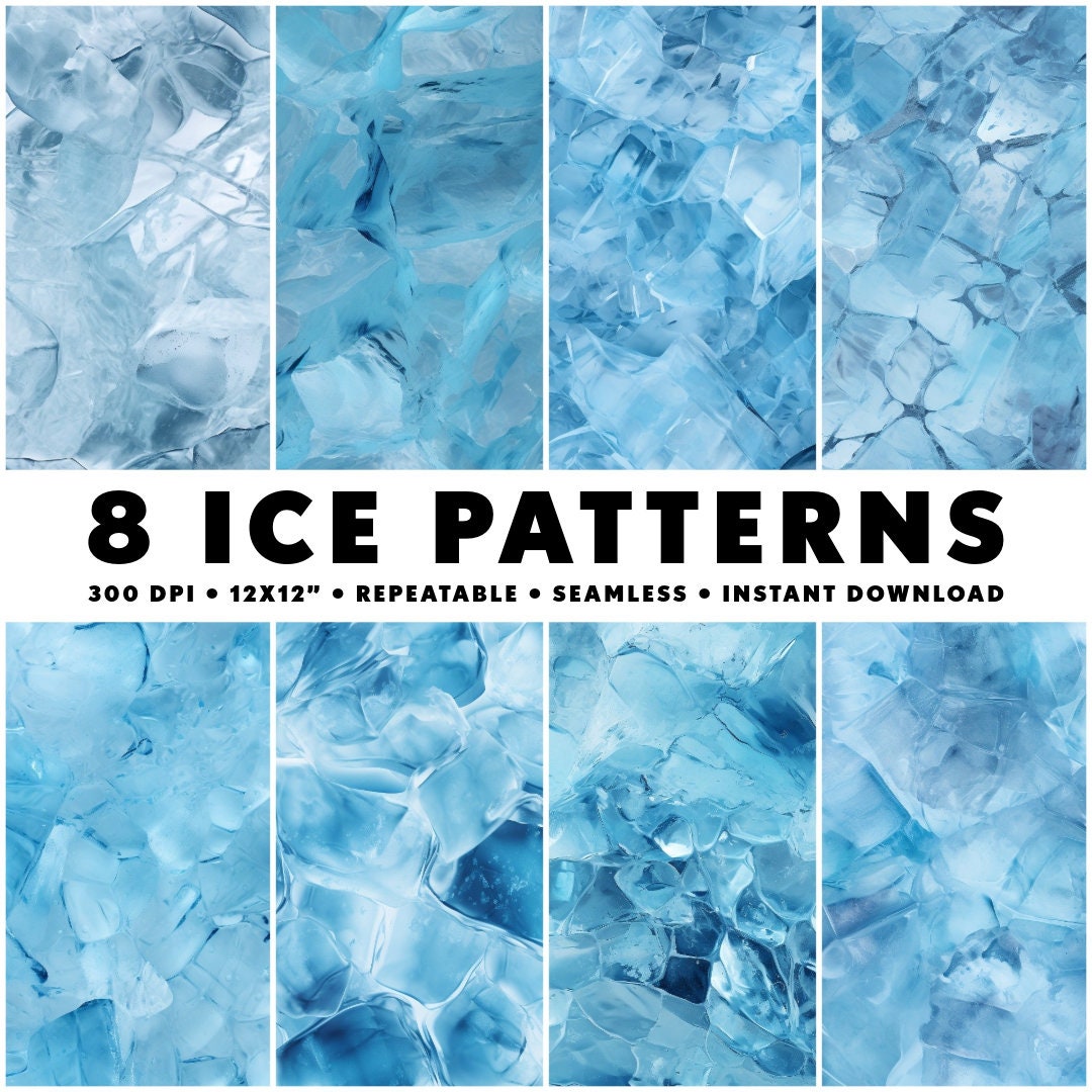 8 Ice Patterns Seamless Water Patterns Frozen Repeatable Ice Pattern ...