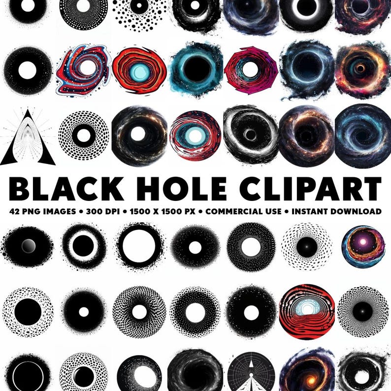 42 Black Hole Clipart Images Black Hole PNG Sticker Wromhole Design ...