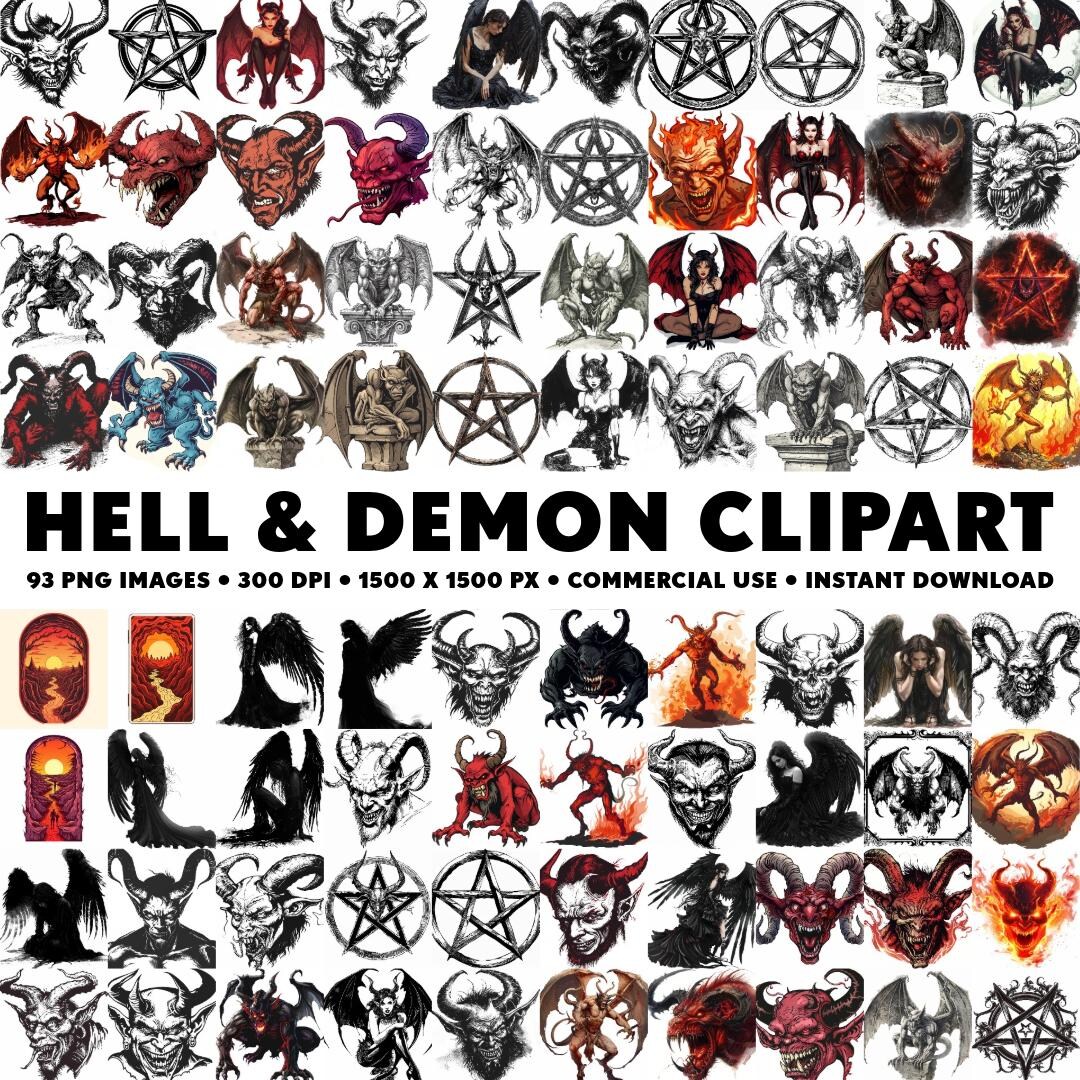 93 Hell Clipart Images Demon PNG Sticker Demonic Design Succubus ...