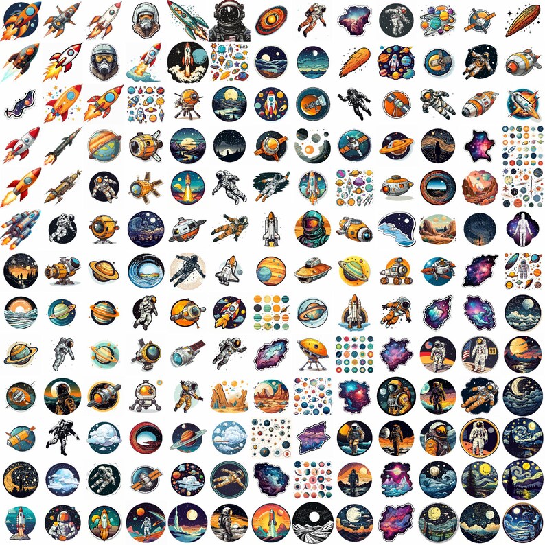 180 Space Clipart Images Rocket PNG Sticker Astronaut Design Space ...