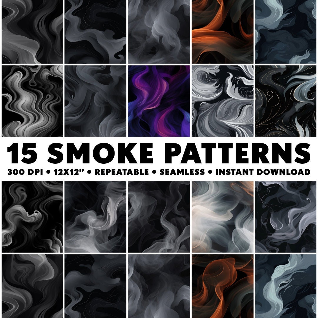 15 Smoke Patterns Smokey Seamless Patterns Fire Repeatable Pattern ...