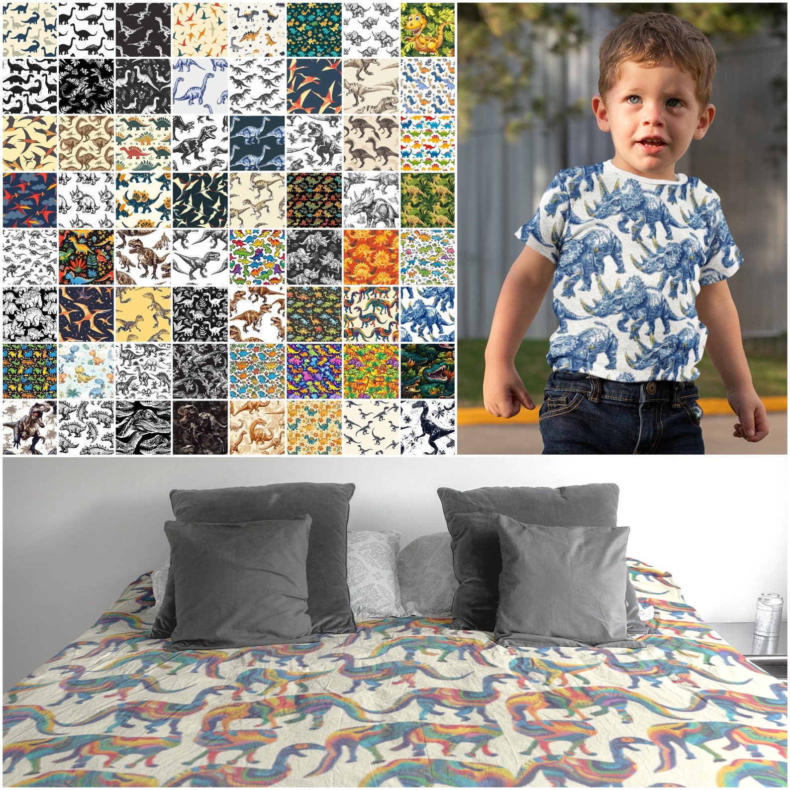 70 Dinosaur Patterns Seamless Dino Patterns T-rex Repeatable Dinosaur ...