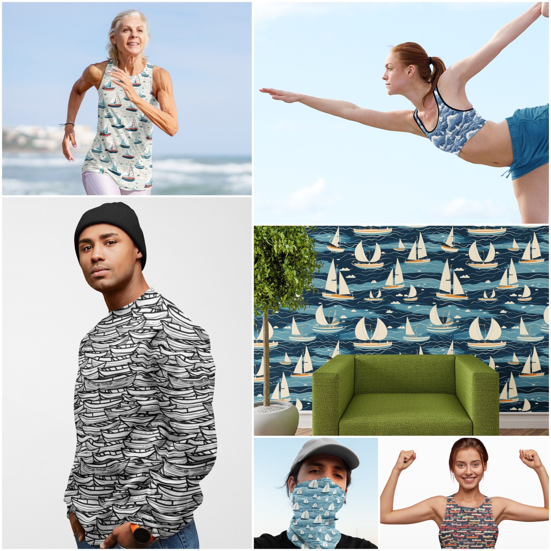 35 Boat Patterns Seamless Sailboat Patterns Repeatable Water Pattern ...