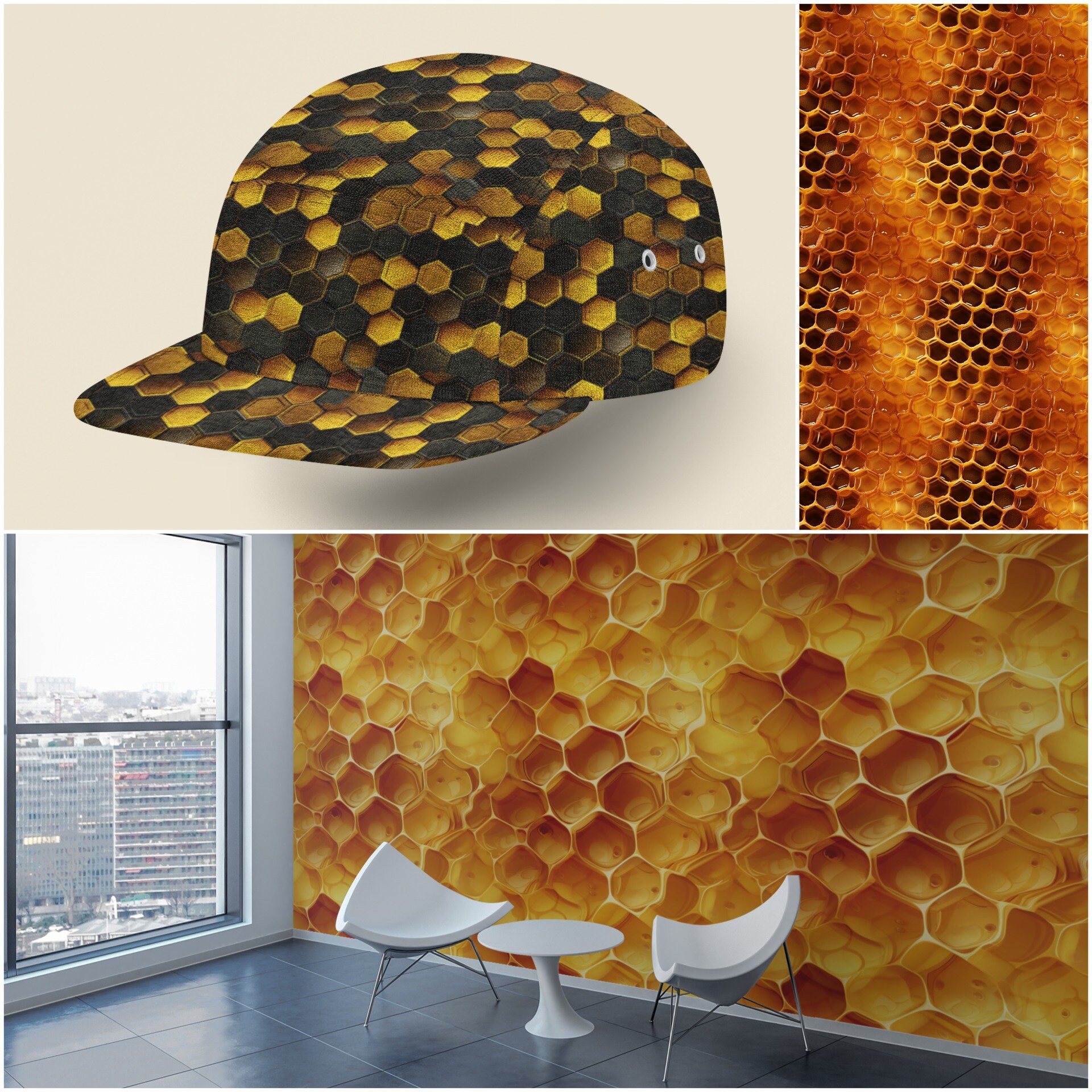 22 Honeycomb Patterns Bee Seamless Patterns Honey Repeatable Honeycomb ...