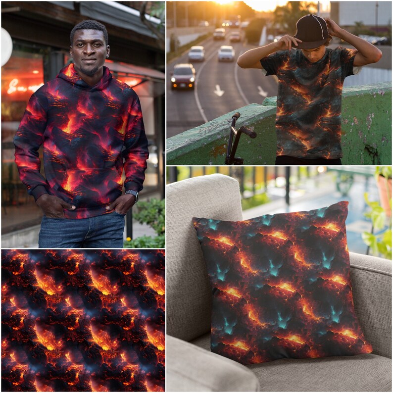 8 Lava Patterns Seamless Fire Patterns Molten Repeatable Lava Pattern ...