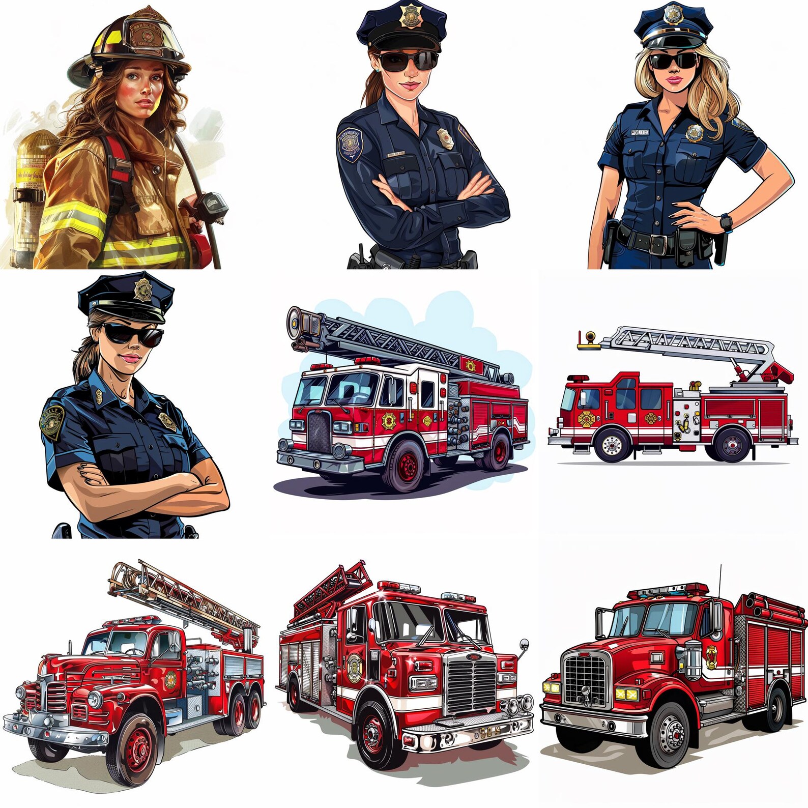 110 First Responder Clipart Images Police PNG Sticker Firefighter ...