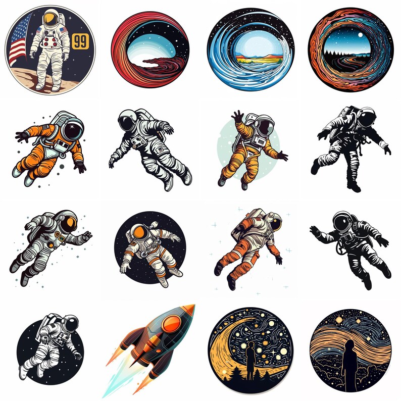 180 Space Clipart Images Rocket PNG Sticker Astronaut Design Space ...