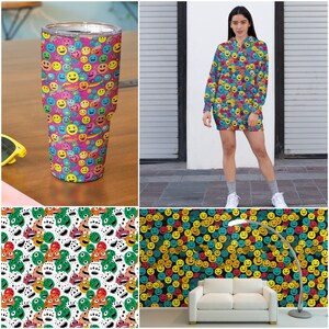 27 Face Patterns Seamless Emoji Patterns Repeatable Smiley Pattern ...